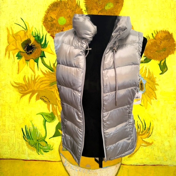 Calvin Klein | Jackets & Coats | Nwt M Calvin Klein Silver Puffer Vest ...